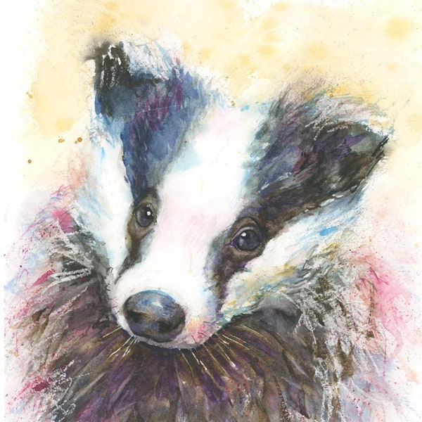 Badger Print - Etsy UK