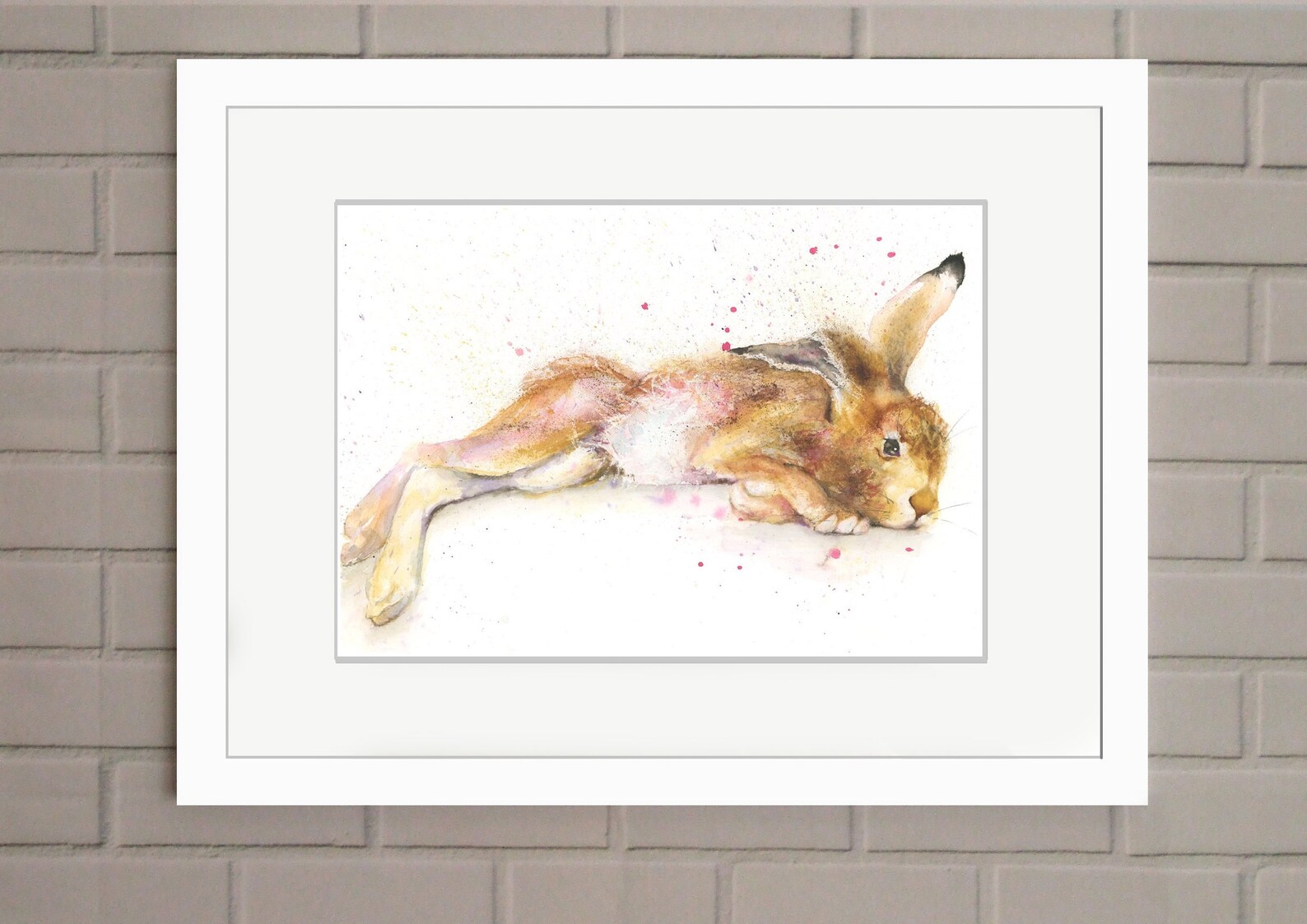 Sleeping Hare Print Watercolour - Etsy