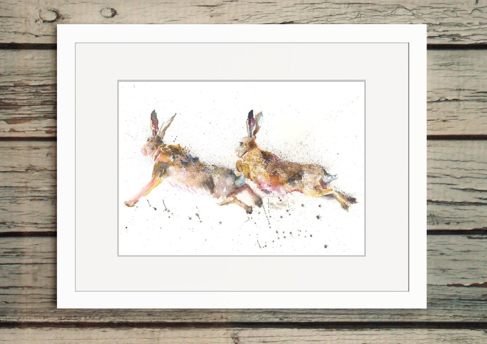 Running Hare Print Watercolour | Etsy UK