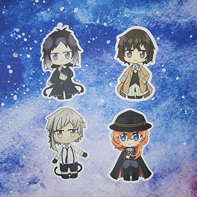 BSD Chibi Stickers | Atsushi | Akutagawa | Chuuya | Dazai - Etsy