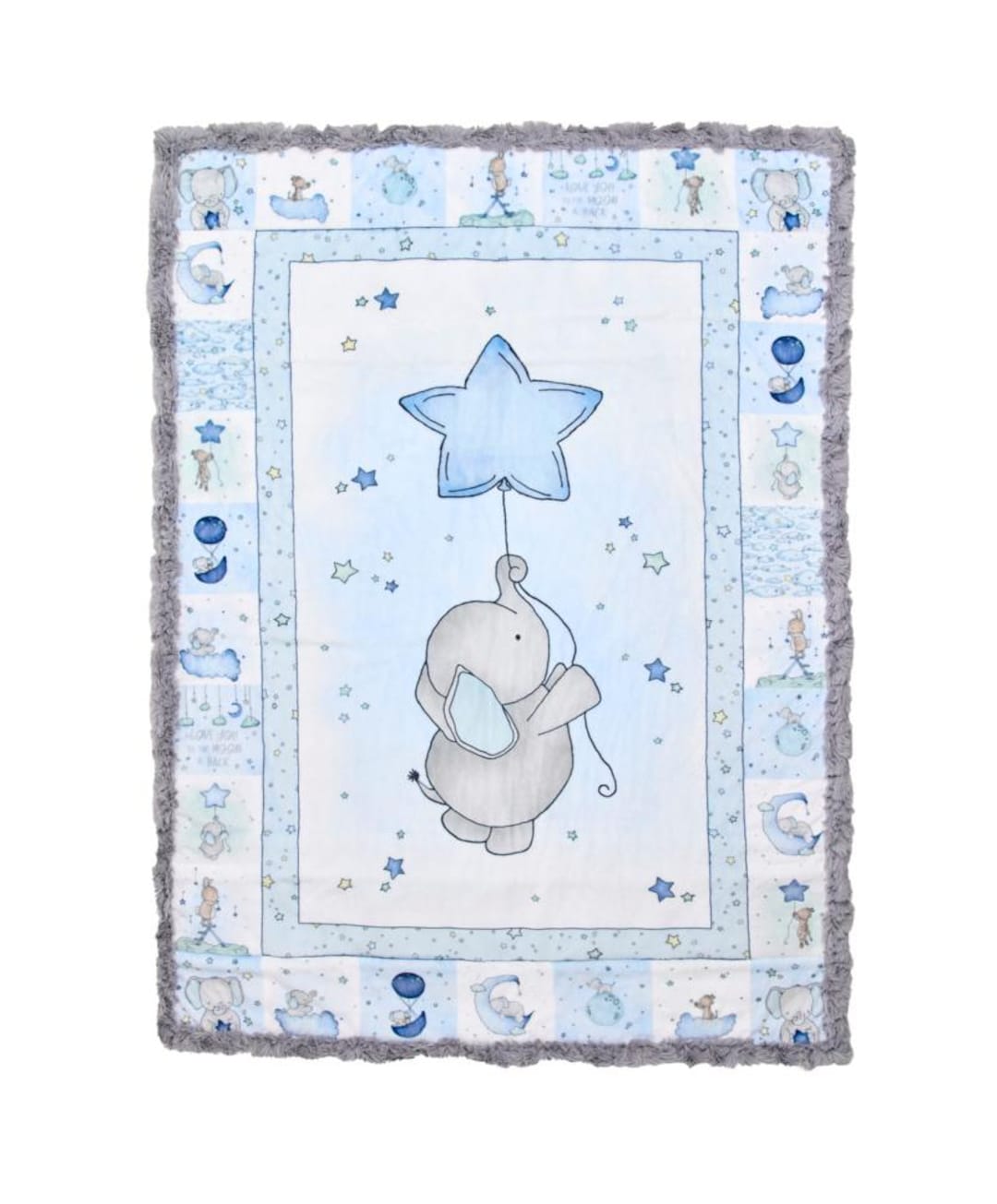 SWEET PEA KIT - Eli Kit- 29"x41" Lullaby Kit - Blue Elephant Cuddle ...