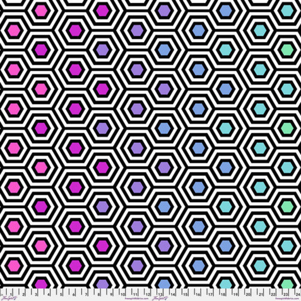 Tula Pink Wideback Quilt Fabric-108 Wide Fabric-rainbow Hexy Wideback ...