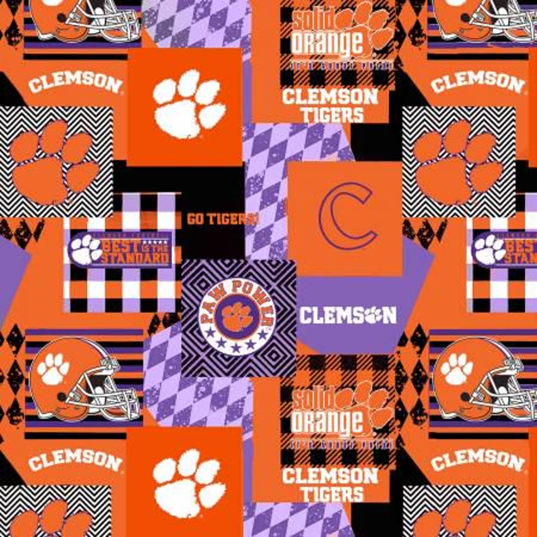 CLEMSON TIGERS MINKY - Clemson Minky - Licensed Print Minky - Clemson ...