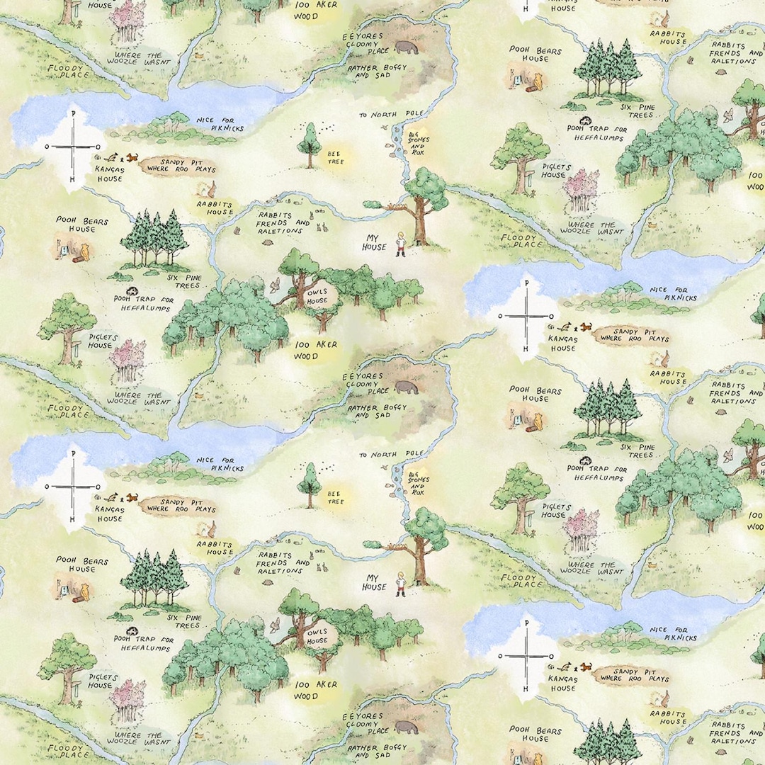 WINNIE the POOH MINKY Fabric - Minky Winnie the Pooh & Friends Minky ...