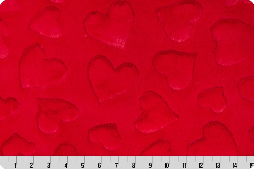 LUXE SCARLET HEARTS Minky - Red Hearts Minky - Red Shannon Cuddle ...