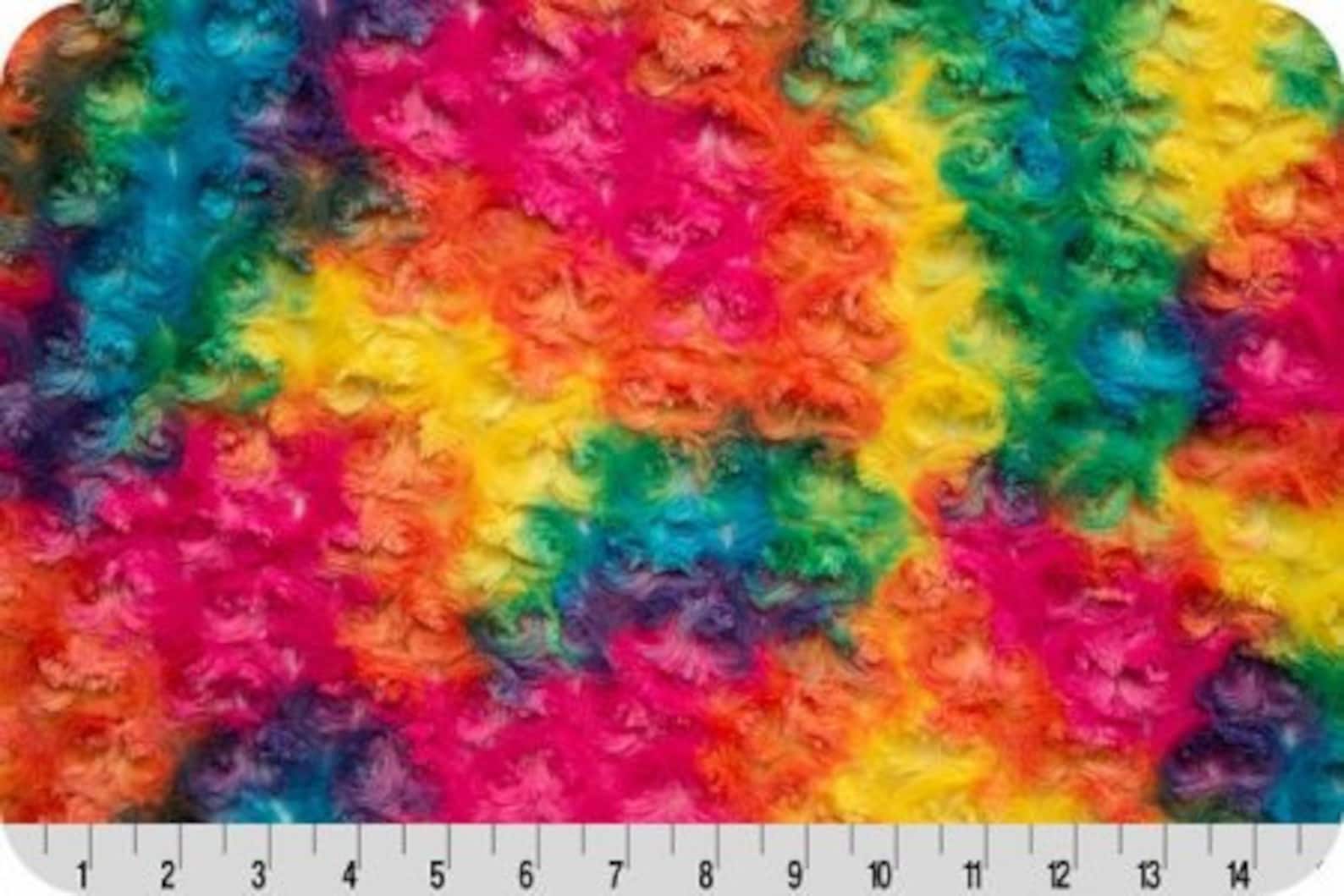 Rainbow Rose Minky Fabric Vibrant Shannon Luxe Cuddle Minky - Etsy
