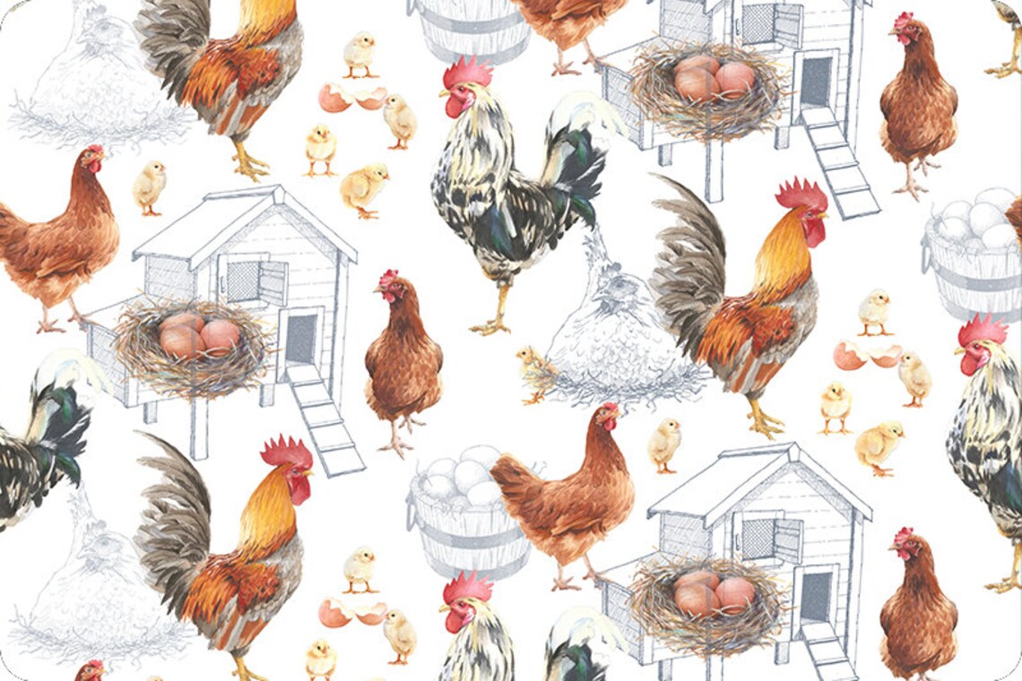 CHICKEN ROOSTER MINKY - What Comes First Minky - Shannon Farm Minky ...