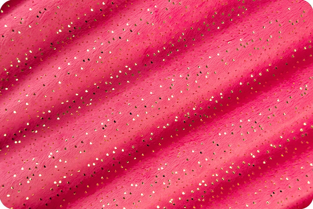 SPARKLE GLITTER Minky FUCHSIA Gold - Fuchsia Gold Glitter Minky ...