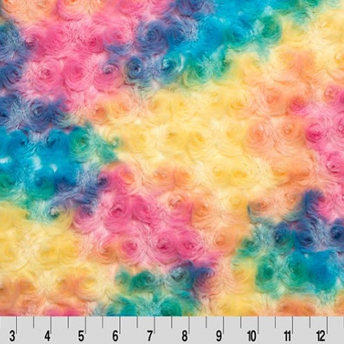 Rainbow Rose Minky Fabric Cotton Candy Shannon Luxe Cuddle | Etsy