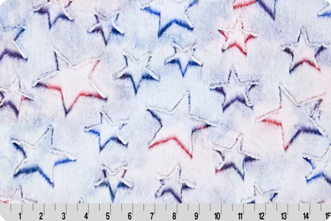 Luxe PRISM STARS SPANGLED Minky - Red White Blue Star Minky - Shannon ...