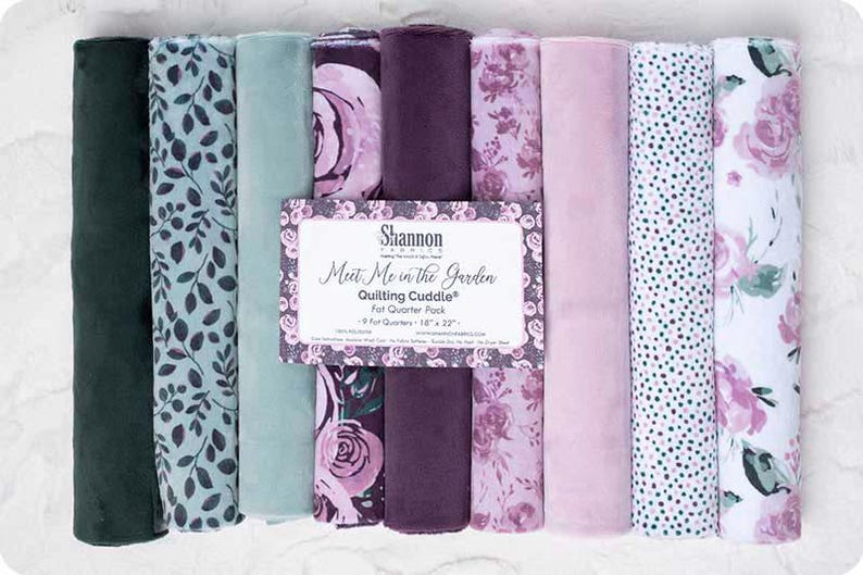 QUILTING Cuddle FAT Quarter Pack - Meet Me in the Garden Minky Fat ...