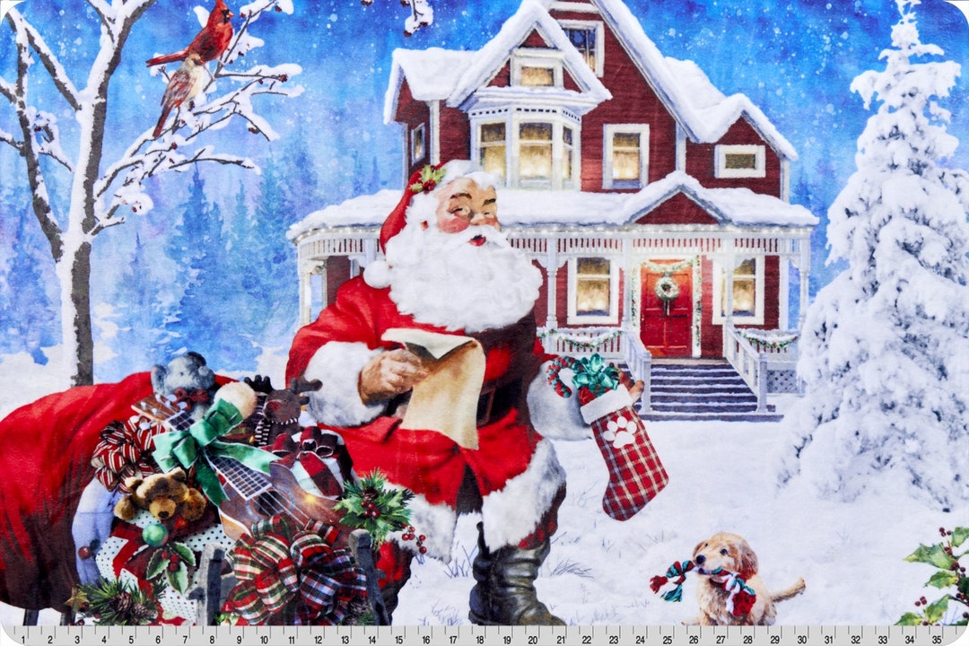 SANTA CLAUS PANEL - Minky Panel - 36" X 60" Panel - Old St Nick Panel ...