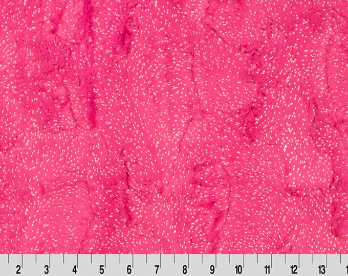FUCHSIA/GOLD DAZZLE Minky - Metallic Shannon Luxe Cuddle Minky Pink ...