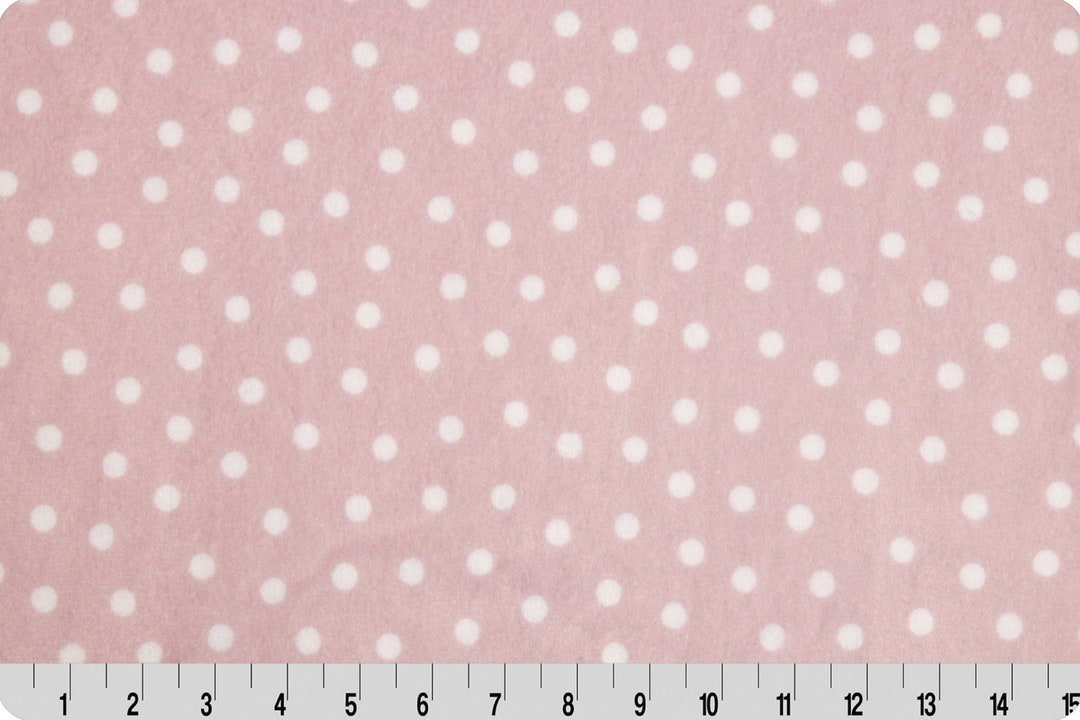 ROSEWATER DOT MINKY - Polka Dot Shannon Cuddle Minky Pink and White ...