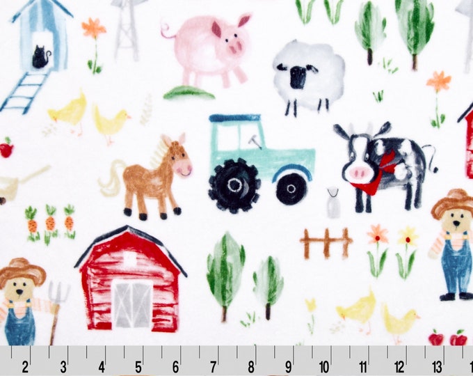 FARMER TED Digital FARM Minky Shannon Cuddle Minky Farm Print Shannon ...