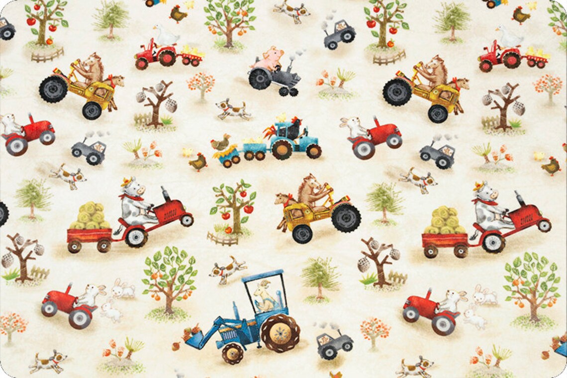FUNNY FARM Digital FARM Minky - Shannon Cuddle Minky Funny Farm Print ...