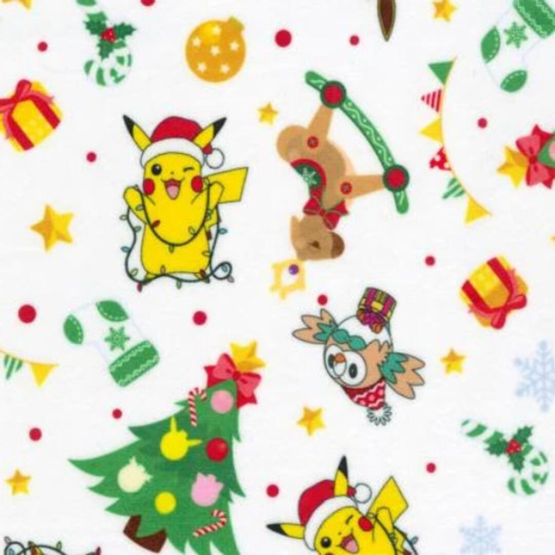 POKEMON CHRISTMAS MINKY Fabric - Robert Kaufman Licensed Pokemon ...