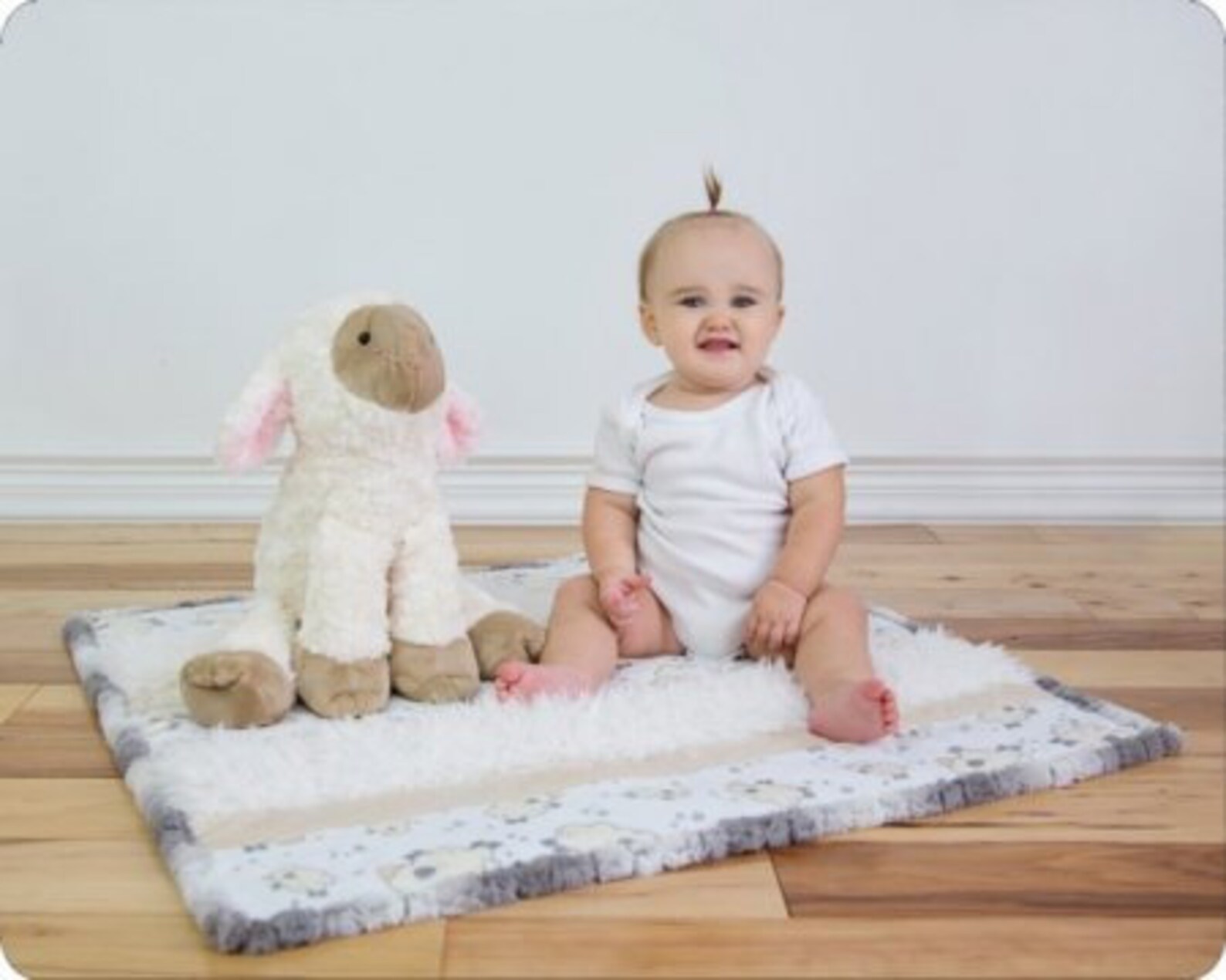 Shannon Cuddle KIT - 27"x27" Love Ewe Kit Wee Ones - Beige Yellow Lamb ...