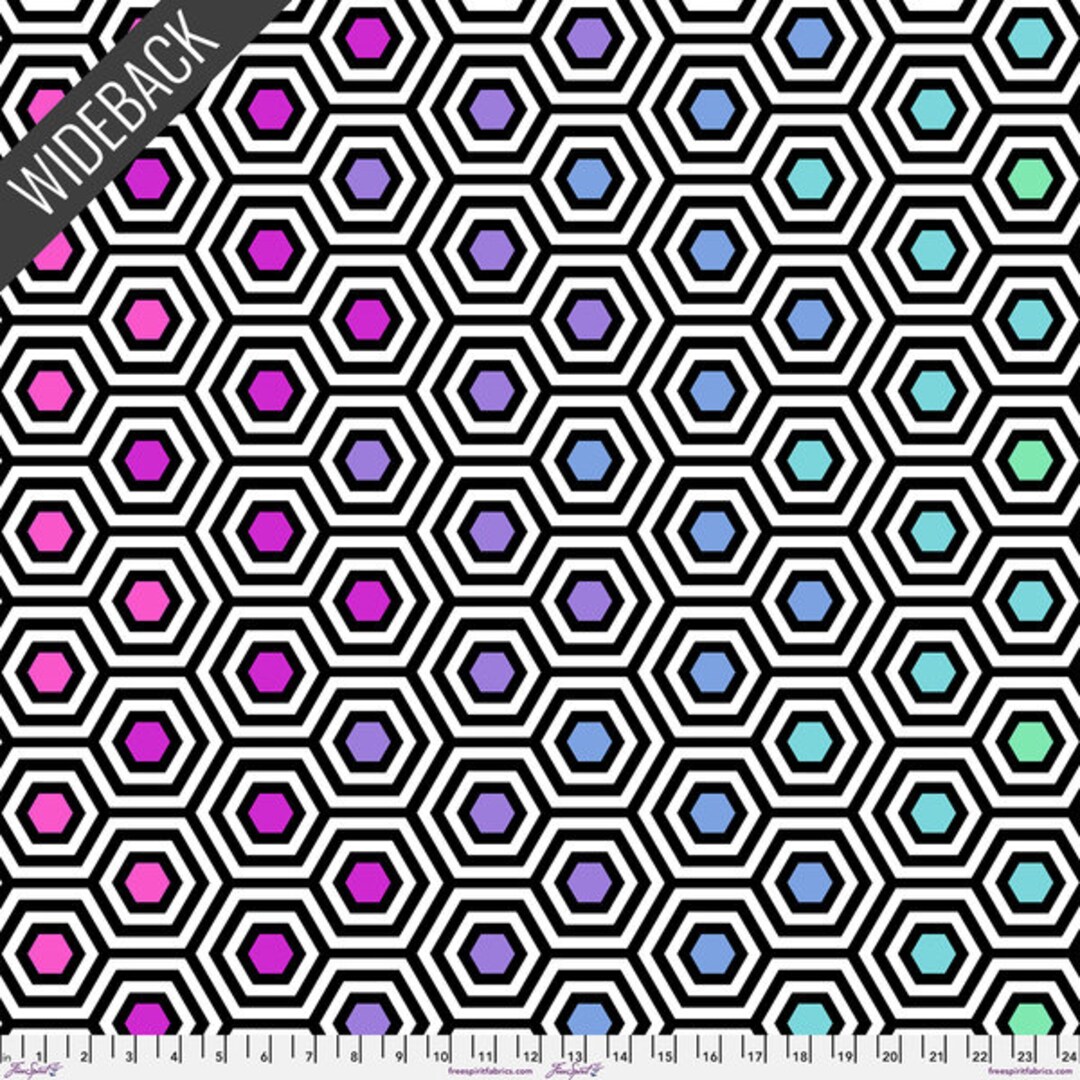Tula Pink Wideback Quilt Fabric-108 Wide Fabric-rainbow Hexy Wideback ...