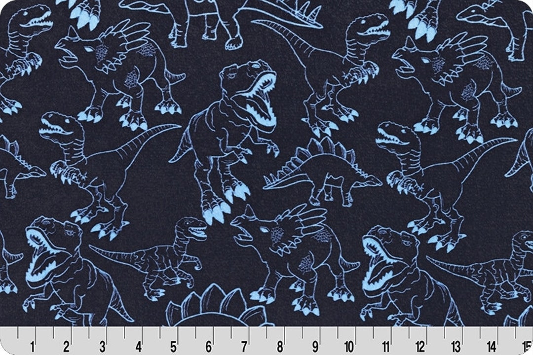 DINO Double-sided CLOUD MINKY Fabric - Shannon Dino Cloud Cuddle Minky ...