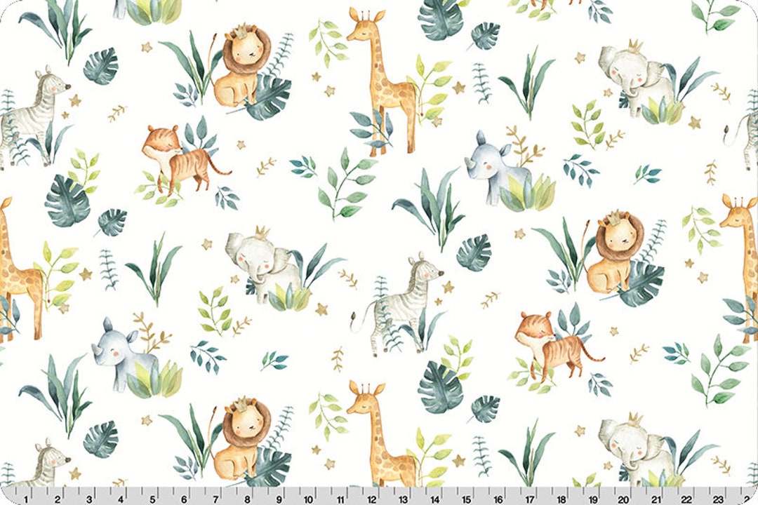 SAFARI BABIES MINKY - Shannon Cuddle Minky Safari Babies Minky Jungle ...