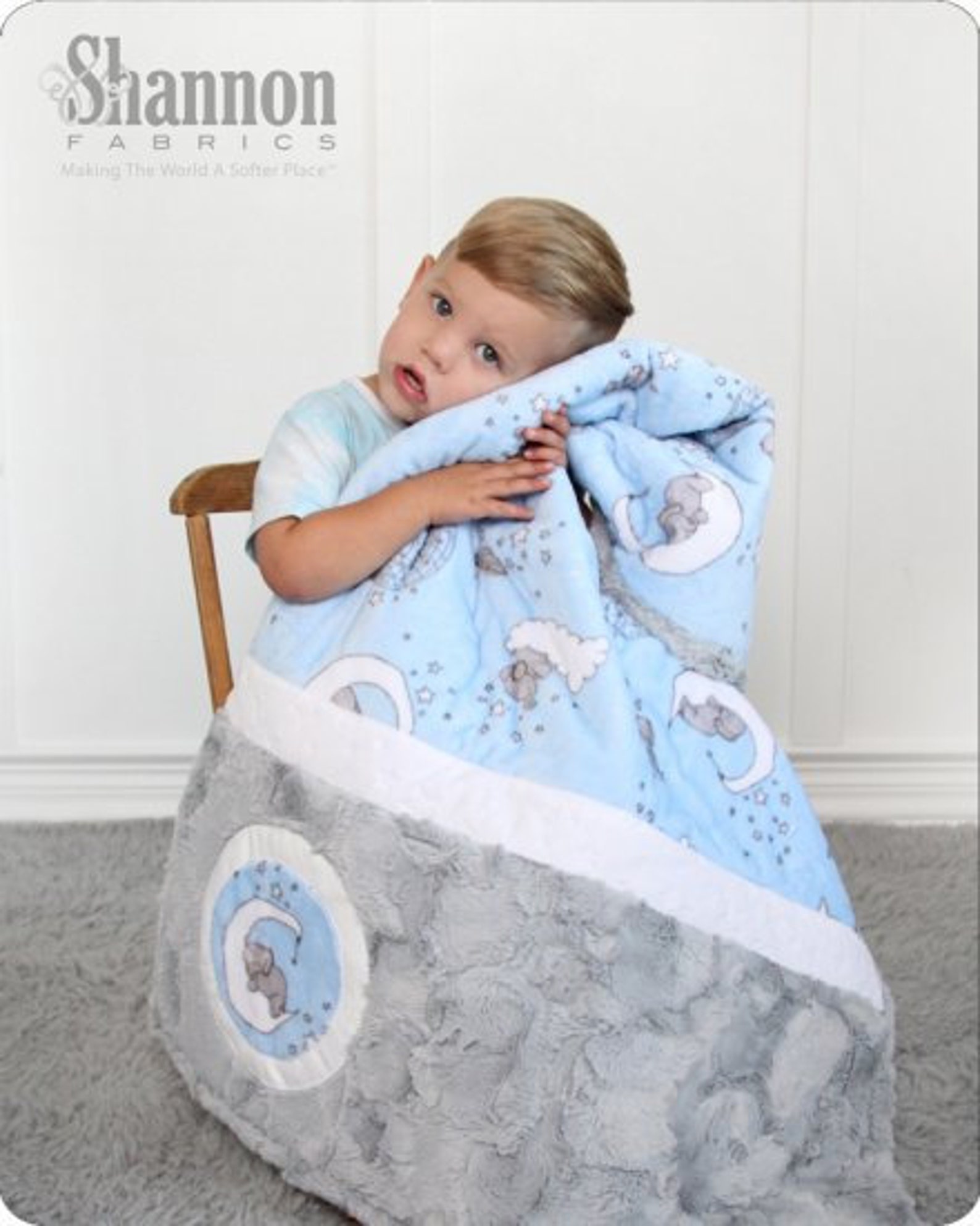 Shannon Cuddle KIT - 28"x41" Lullaby Kit Lucky Star - Blue Gray ...