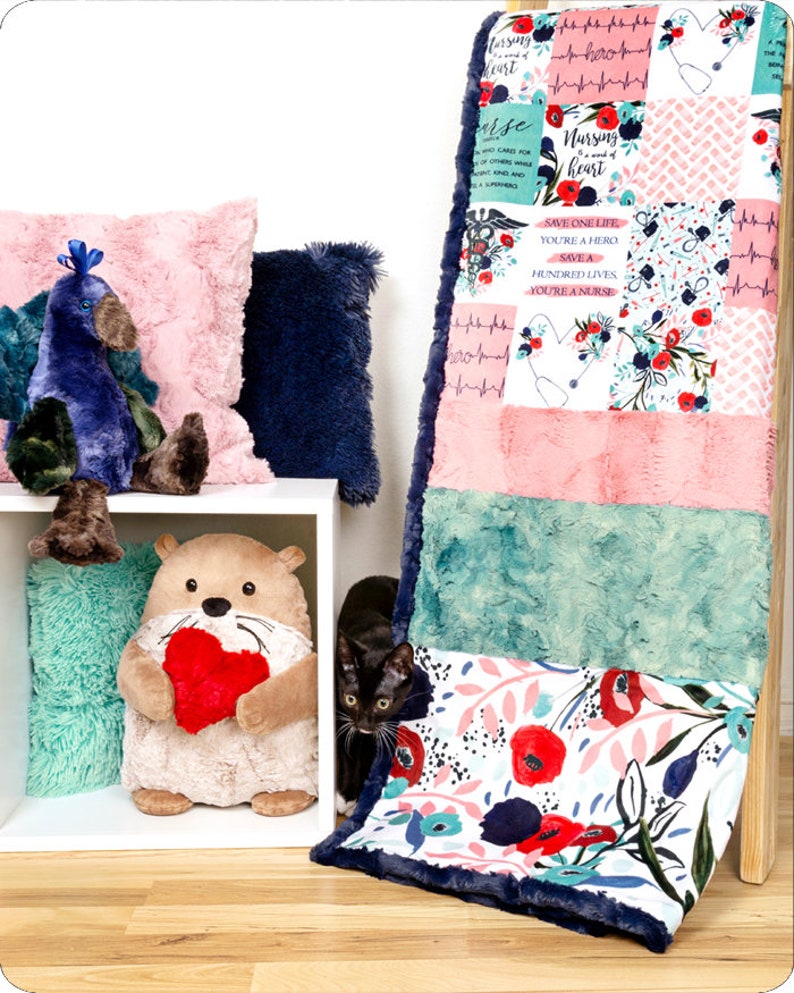 NURSE QUILT KIT - Shannon Work of Heart 58" X 73" - Work of Heart Minky ...