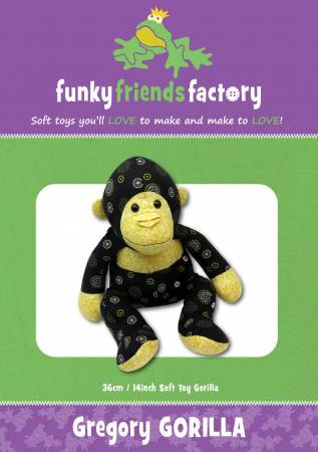 Gregory Gorilla Pattern Funky Friends Factory Pattern (printed) for ...
