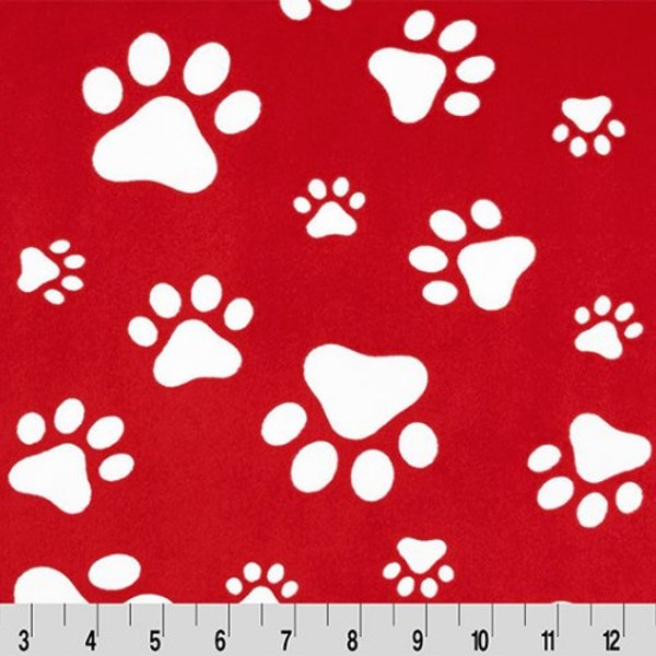 Red Paw Print Fabric - Etsy