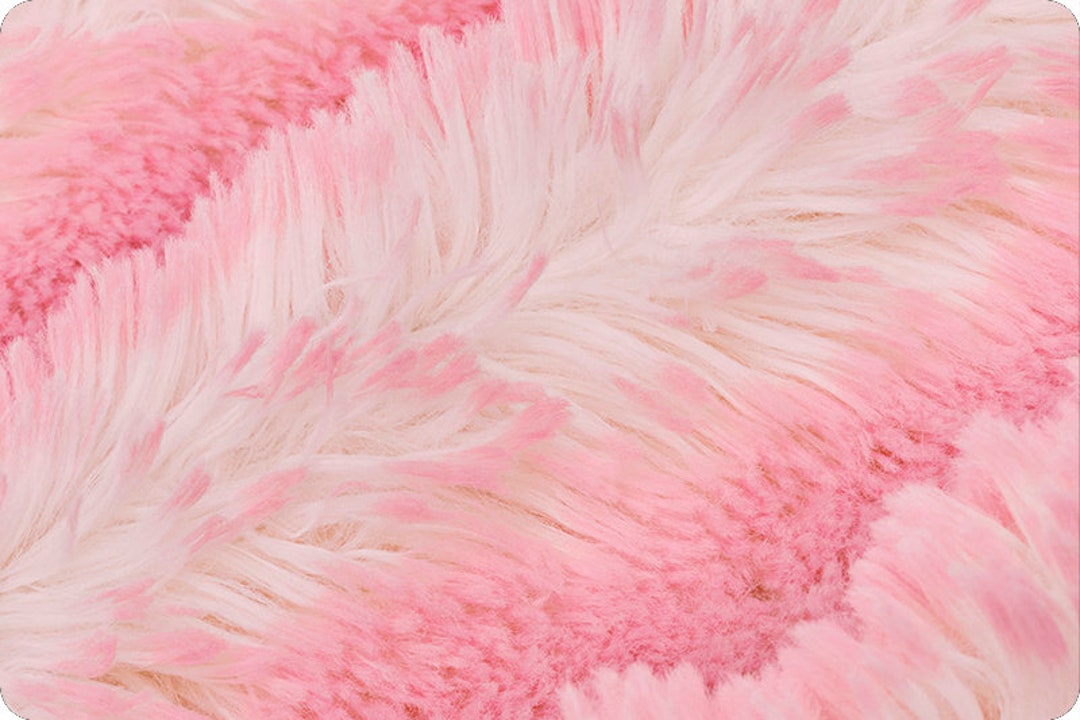 FROSTED SHAGGY Snow BUBBLEGUM Minky - Shannon Luxe Cuddle Frosted ...