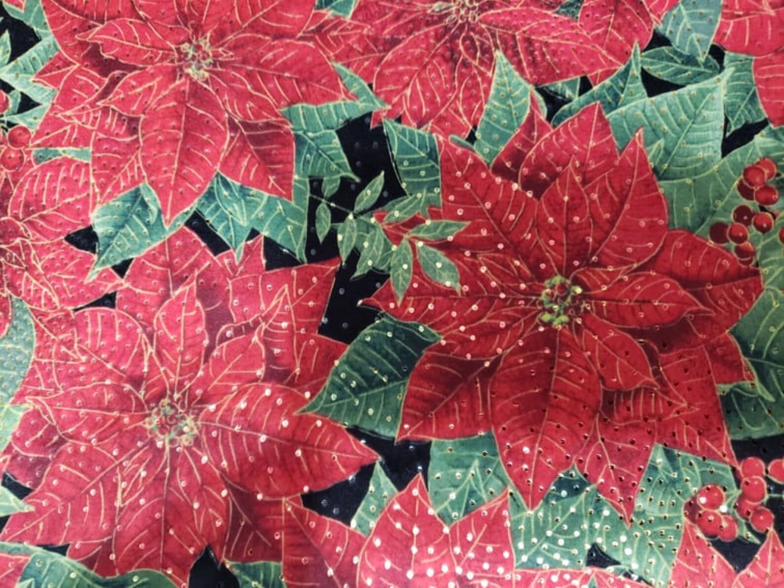 POINSETTIA SPARKLE Minky - Xmas Poinsettia Minky - TT Poinsettias on ...