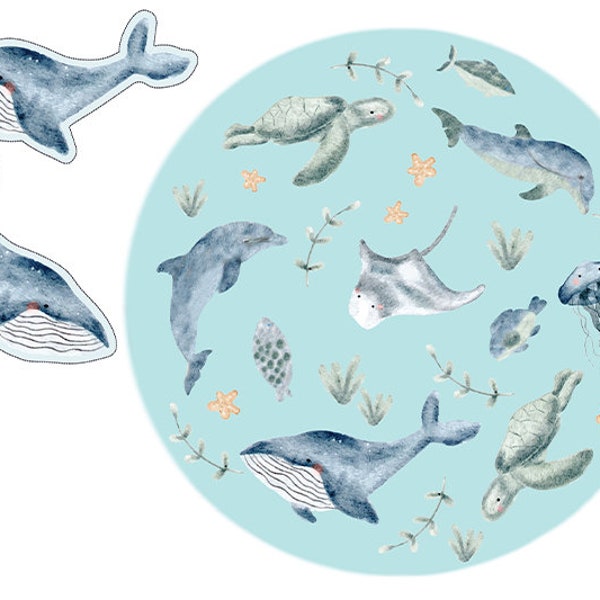 Sea Life Fabric Panel - Etsy