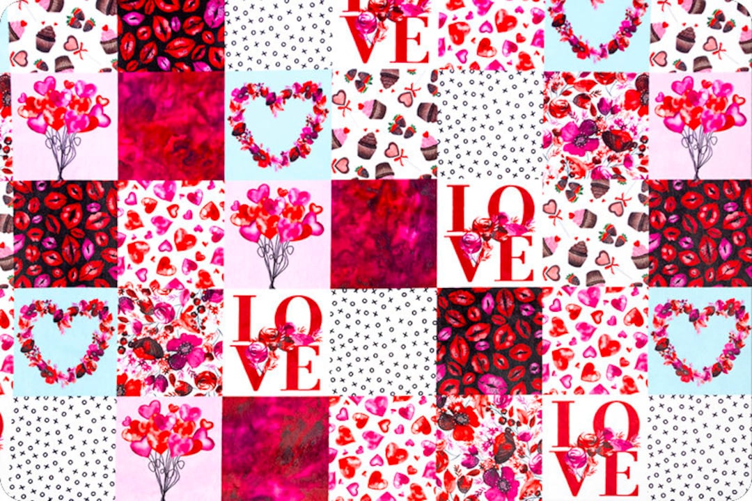 LOVE PATCH MINKY Scarlet - Valentine Minky - Love Patch Shannon Cuddle ...