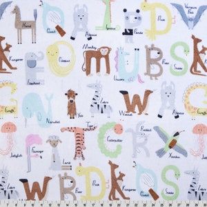 ABC ALPHABET ANIMAL Minky - Easy as A B C Shannon Cuddle Minky Alphabet ...