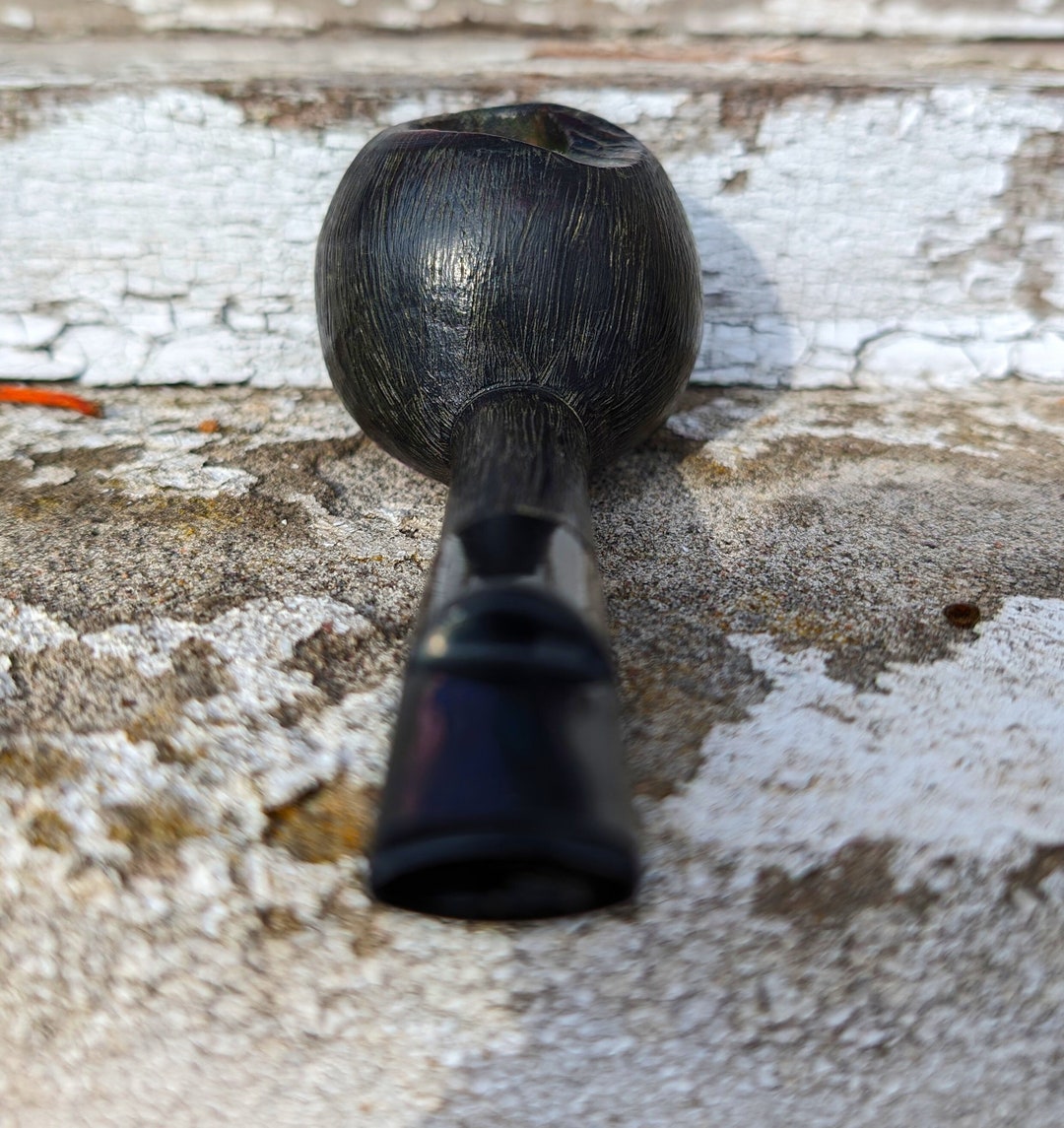Black Ball Tobacco Pipe With Rustication - Etsy