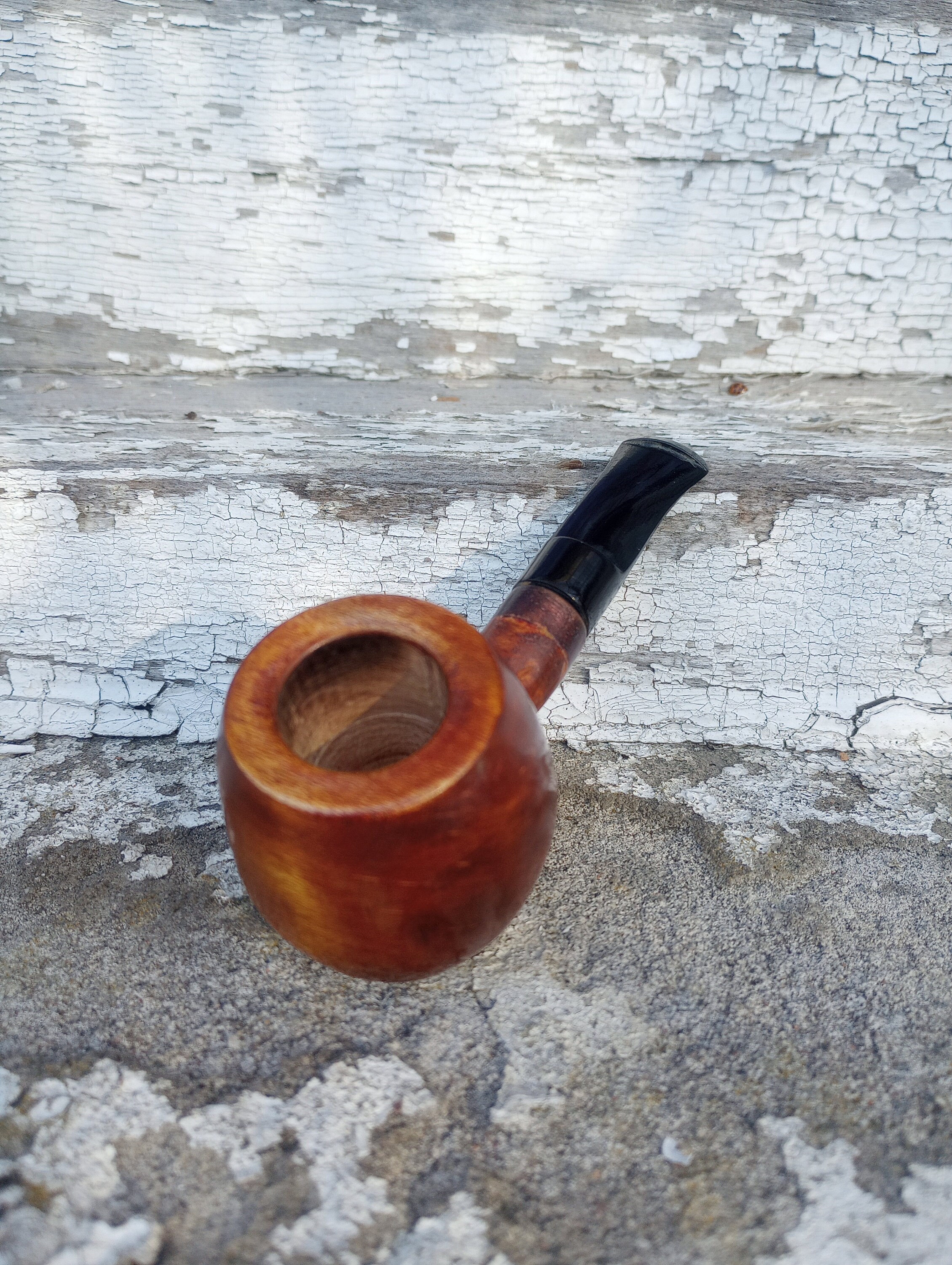 Stubby Apple-shape Pipe From Maple With Mahogany Shank Ring nosewarmer ...