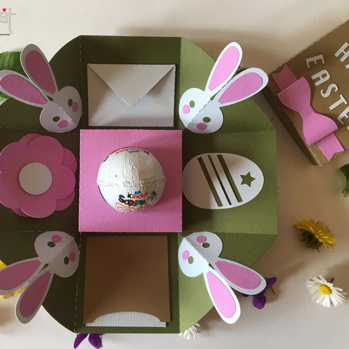 Rabbit Explosion Box easter Svg Silhouette Cameo Cricut - Etsy