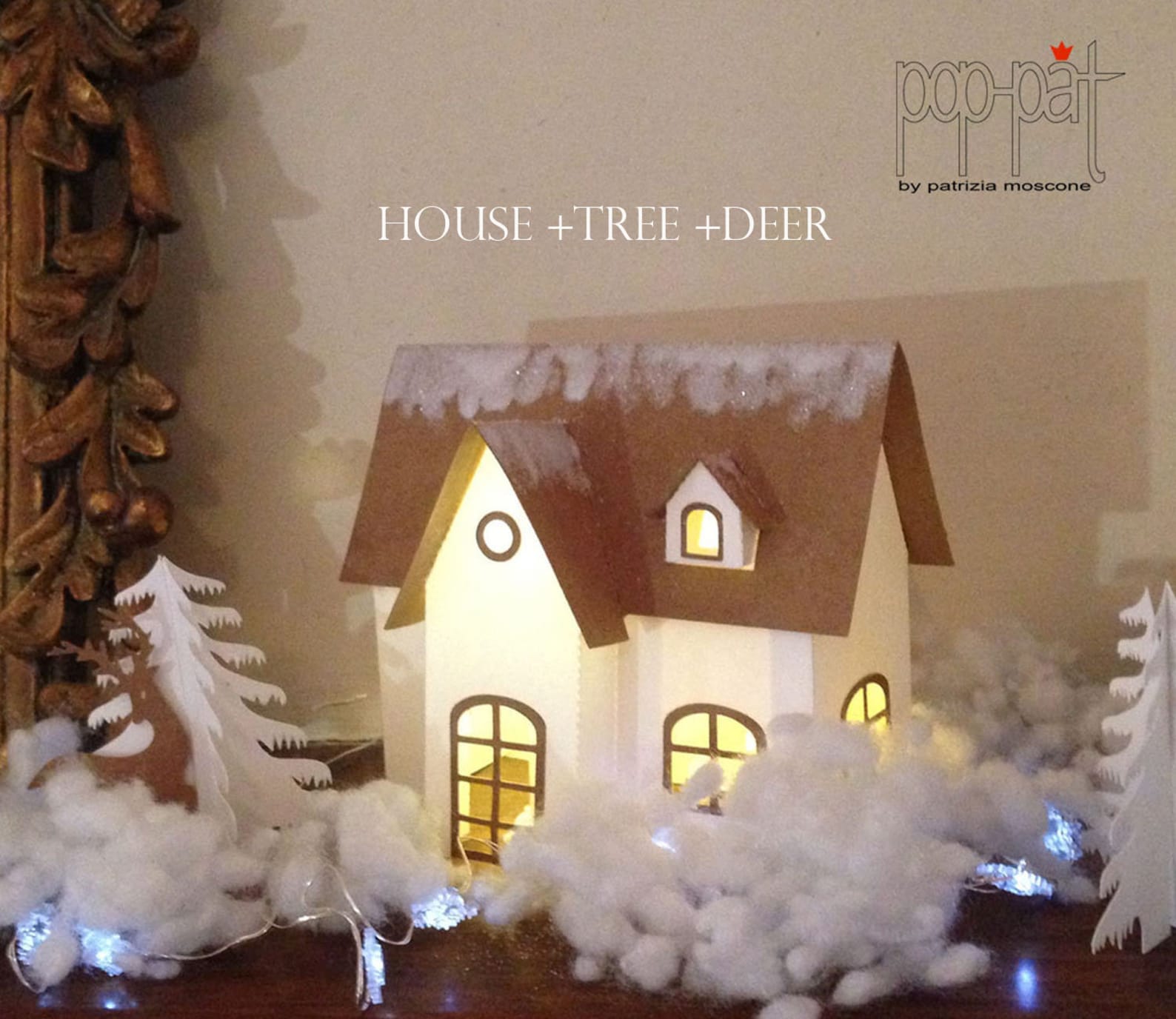 Christmas house paper house svg | Etsy