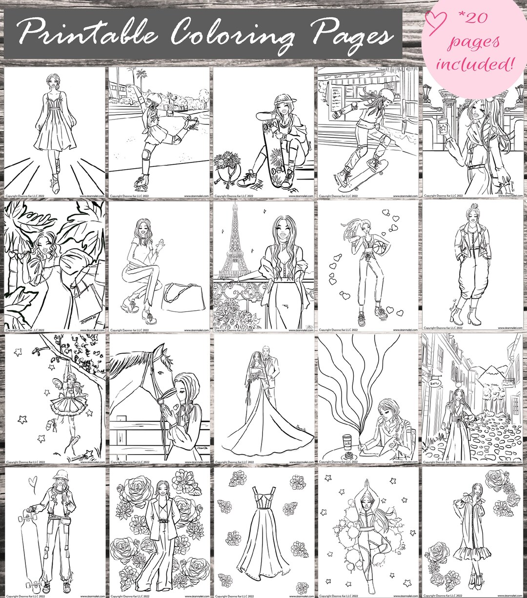 Printable Fashion Coloring Book Coloring PDF Womens Fashion - Etsy