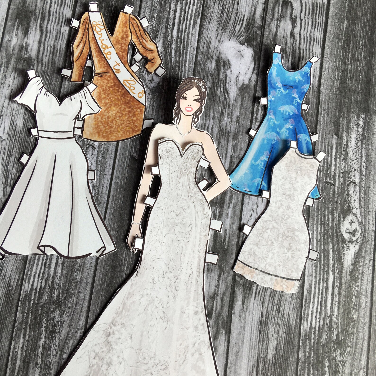 Custom Wedding Paper Dolls Gift Personalized Bride Fashion | Etsy