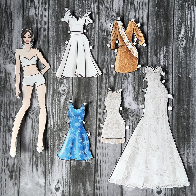 Custom Wedding Paper Dolls Gift Personalized Bride Fashion - Etsy