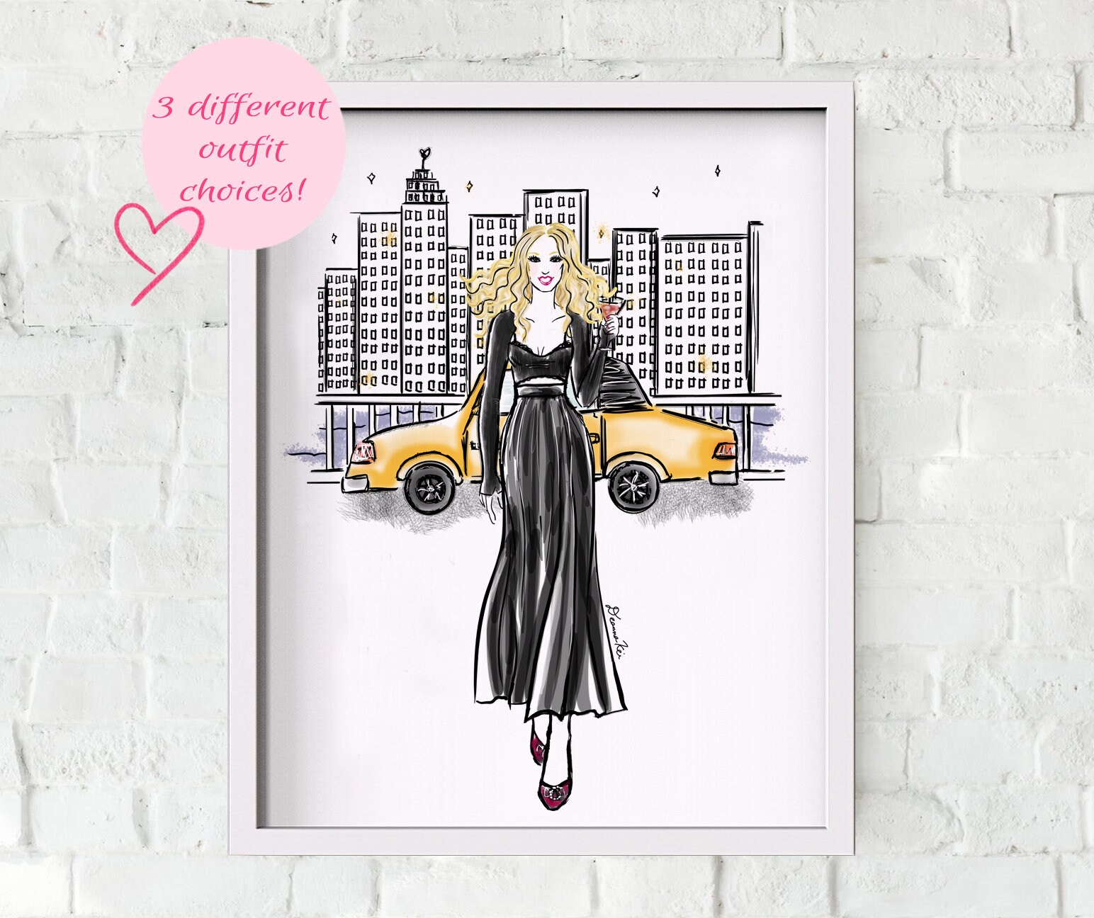Carrie Fashion Art Print Carrie and the City Art Carrie - Etsy UK