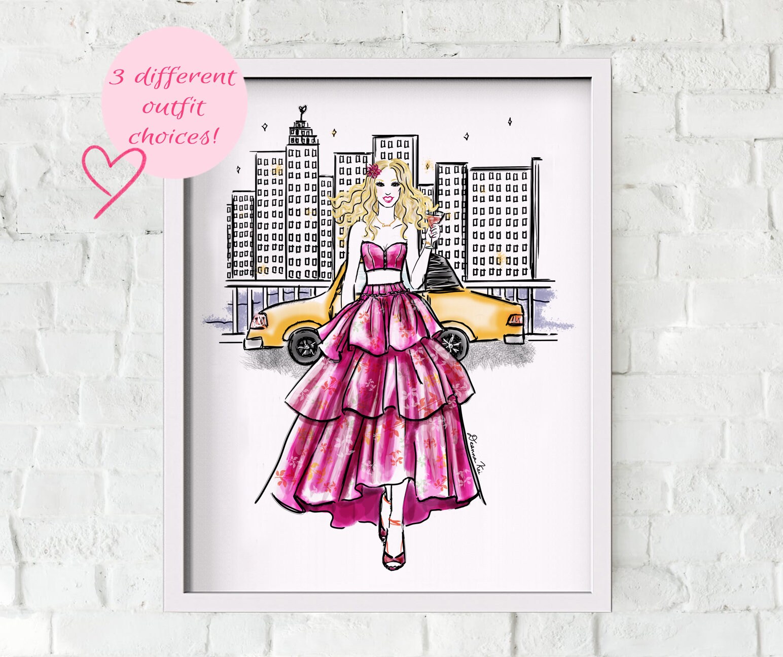 Carrie Fashion Art Print Carrie and the City Art Carrie - Etsy UK