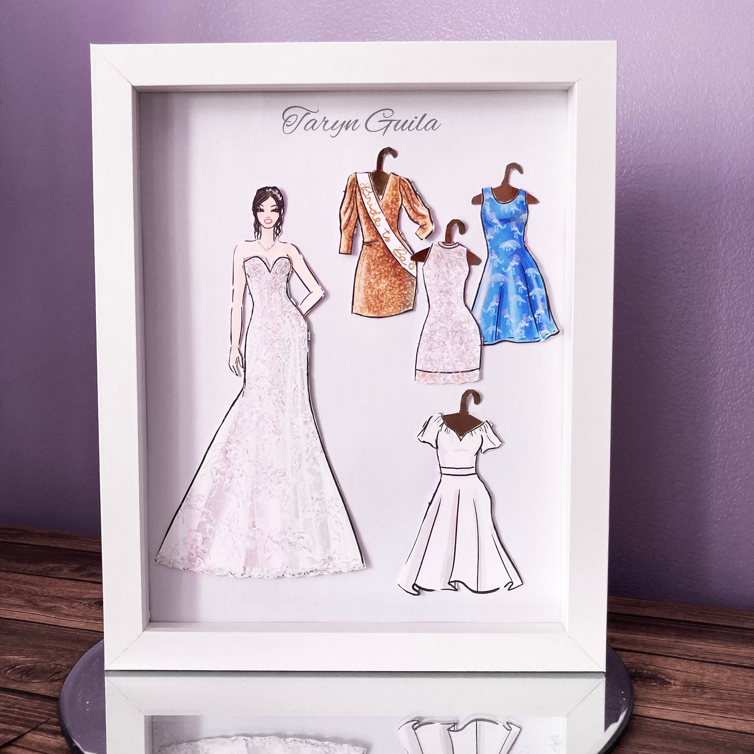 Custom Wedding Paper Dolls Gift, Personalized Bride Fashion ...