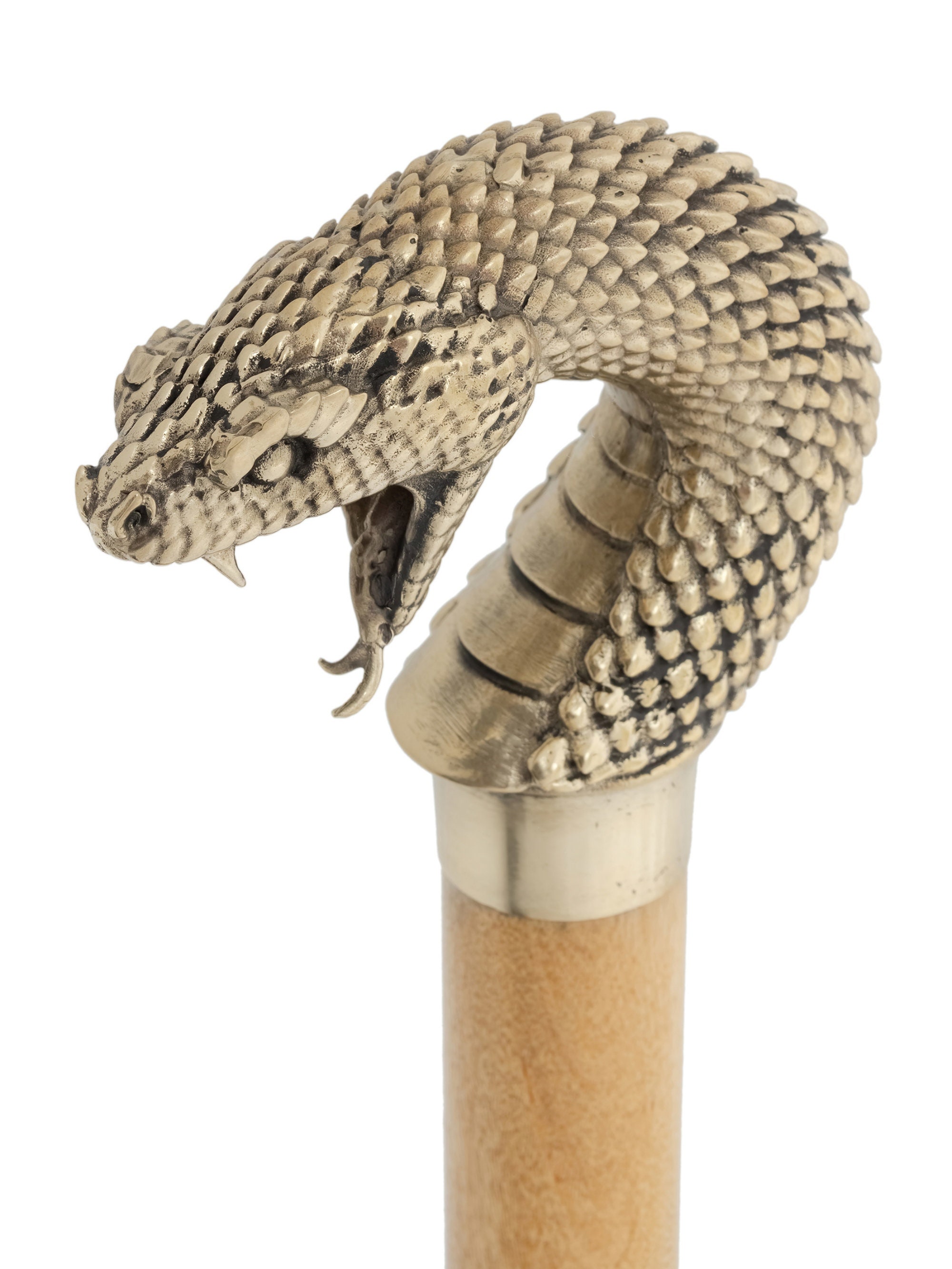 Staff Long snake. Brass, Wood. - Etsy
