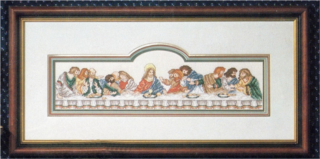 The Last Supper Vintage Counted Cross Stitch Pattern Instant Digital ...