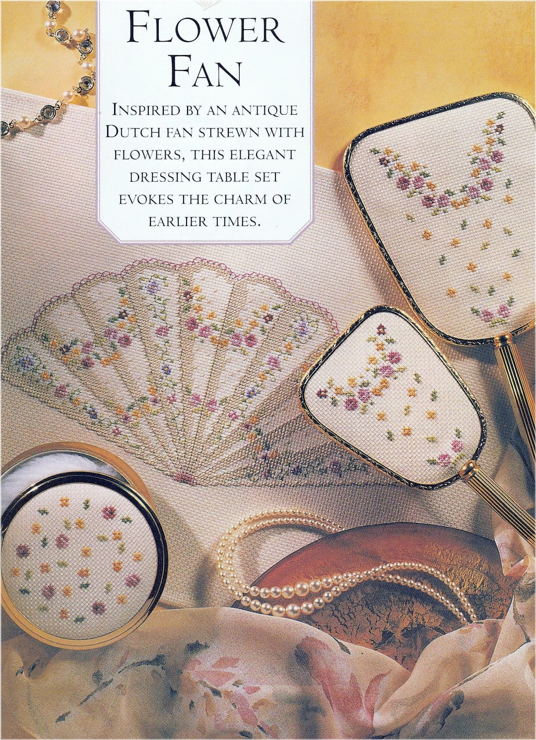 Flower Fan Dressing Table Set & Romantic Posies Shabby Chic VINTAGE ...