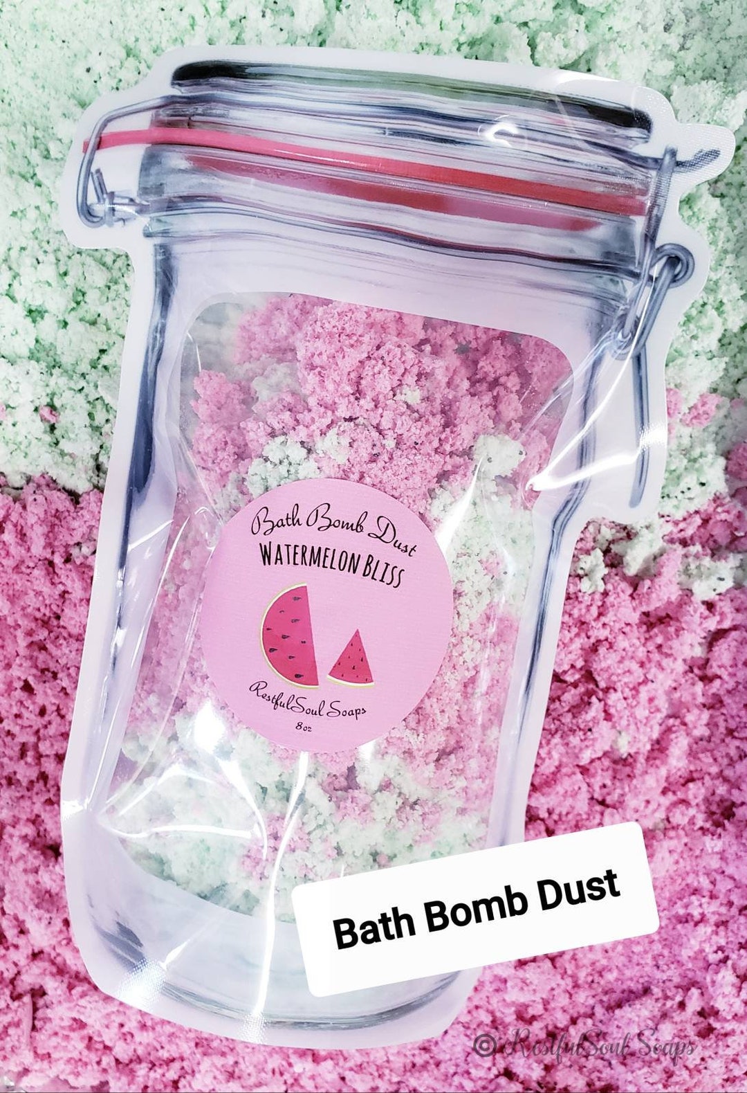 Bath Bomb Dust, Bath Bomb Powder, Watermelon Bath Bomb Dust, Bath Fizzy ...