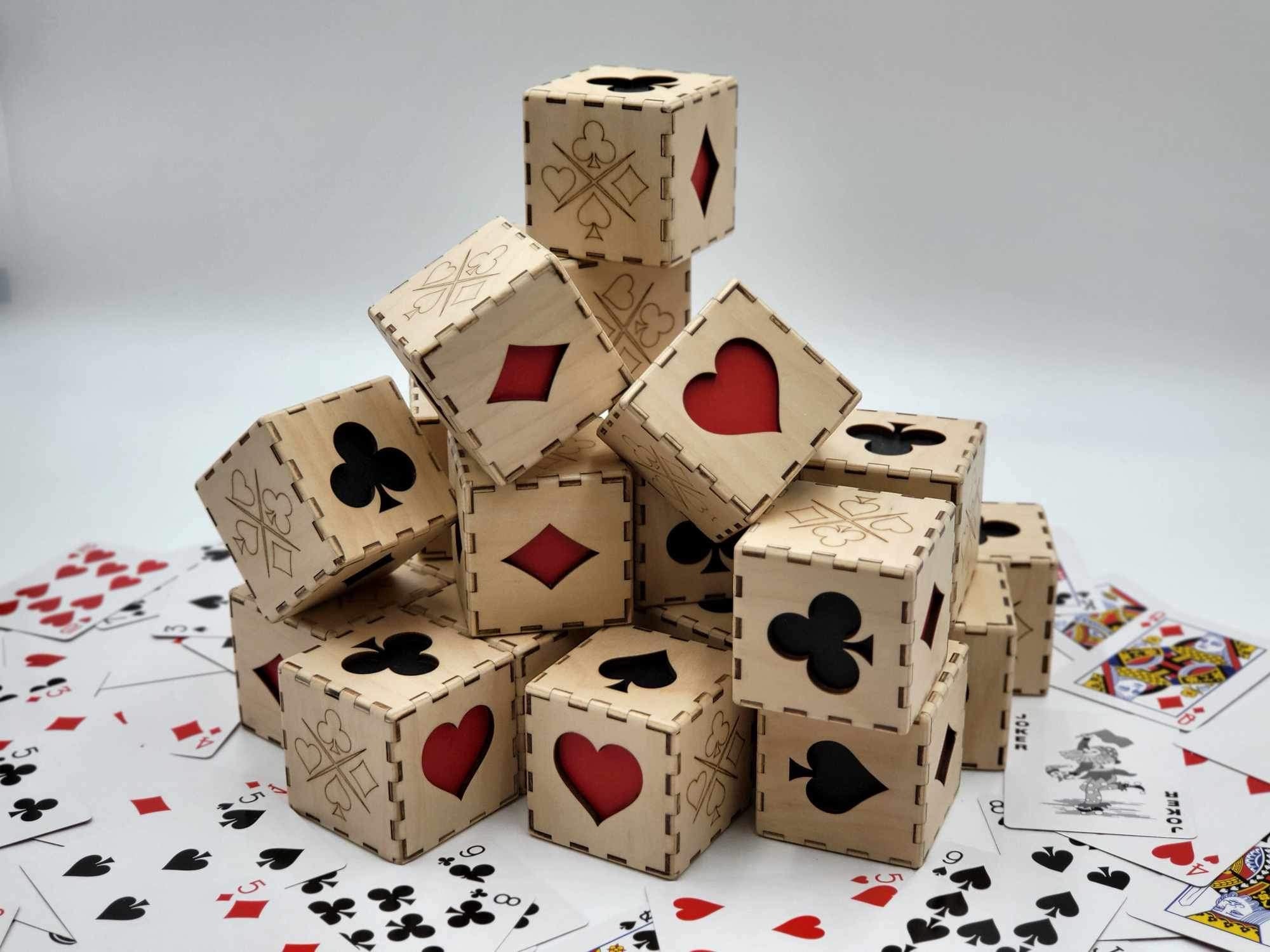 Trump Dice Wooden Card Suit Marker - Wood Gaming Dice - Card Player ...