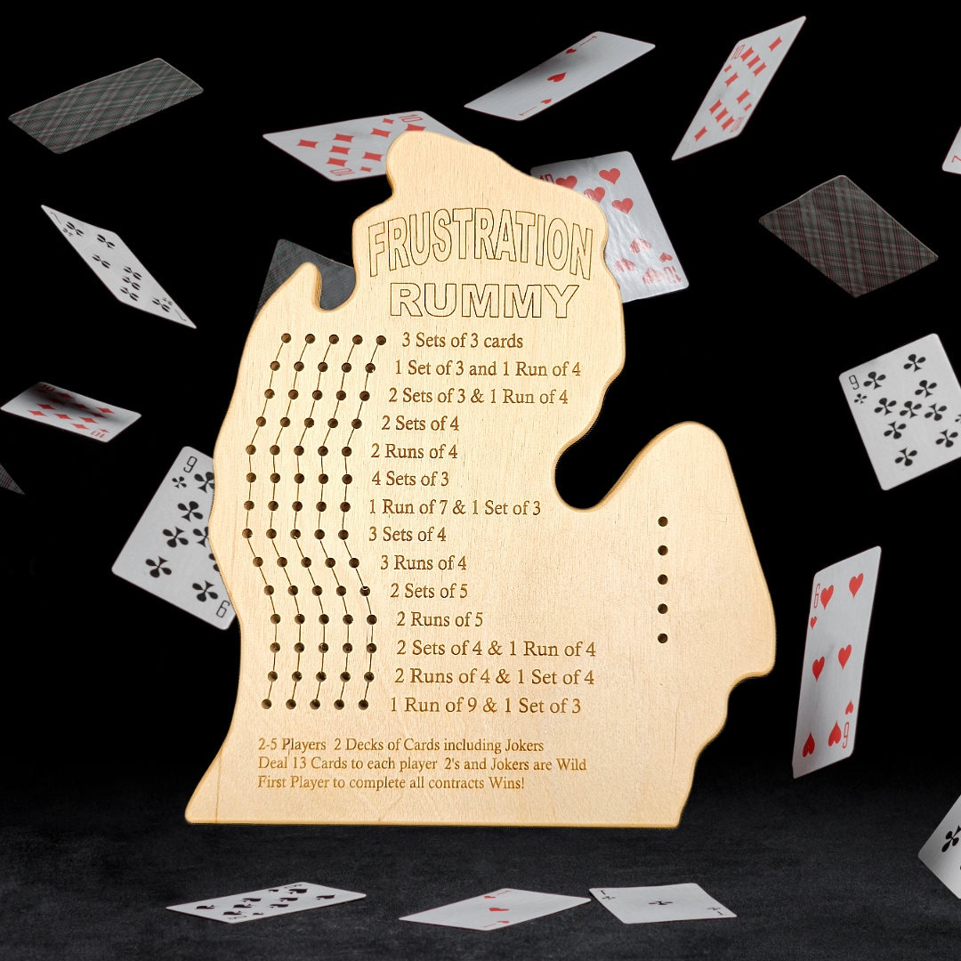 Michigan State Shaped Frustration Rummy Gameboard. Table Top Game ...